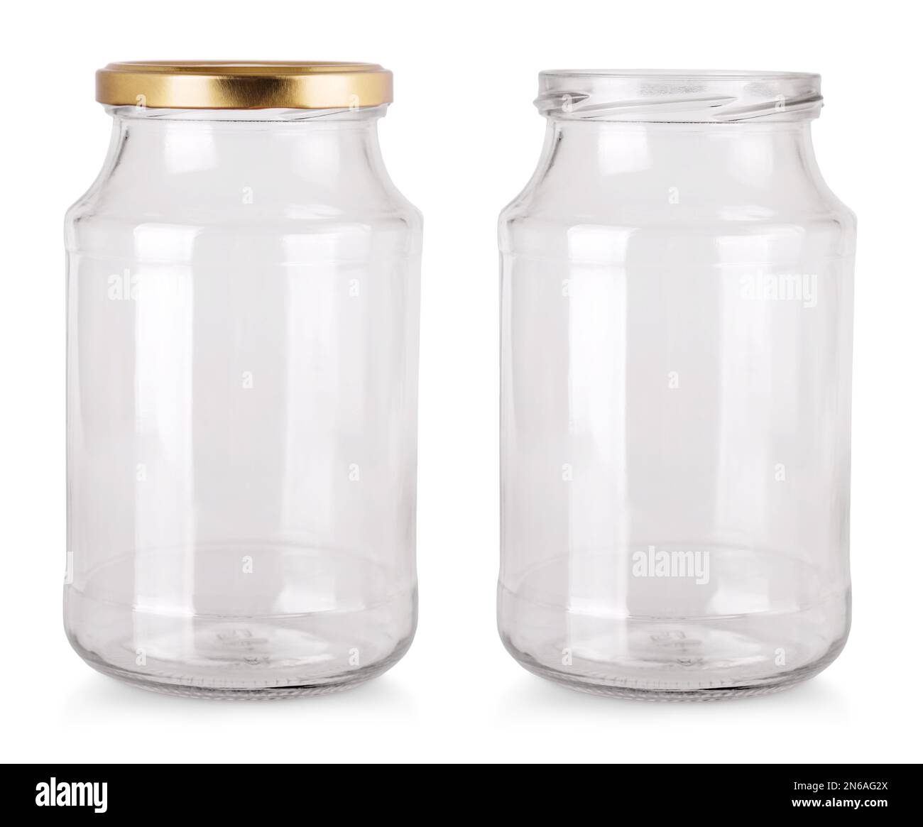 The empty glass jar isolated on white background Stock Photo - Alamy