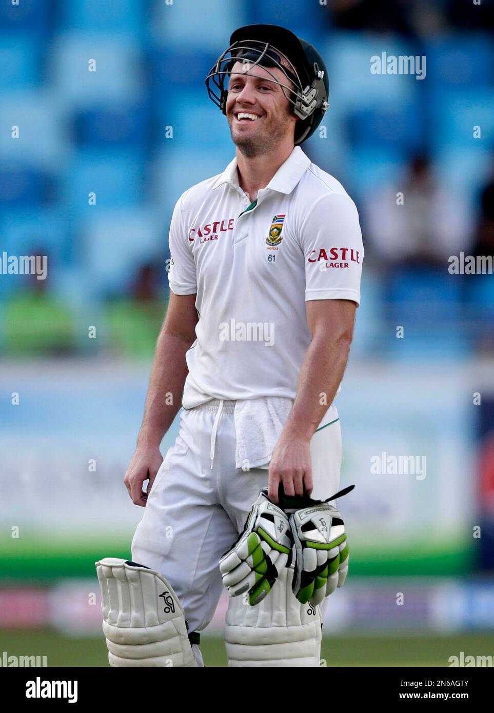 South Africa's Abraham Benjamin de Villiers smiles during the second ...