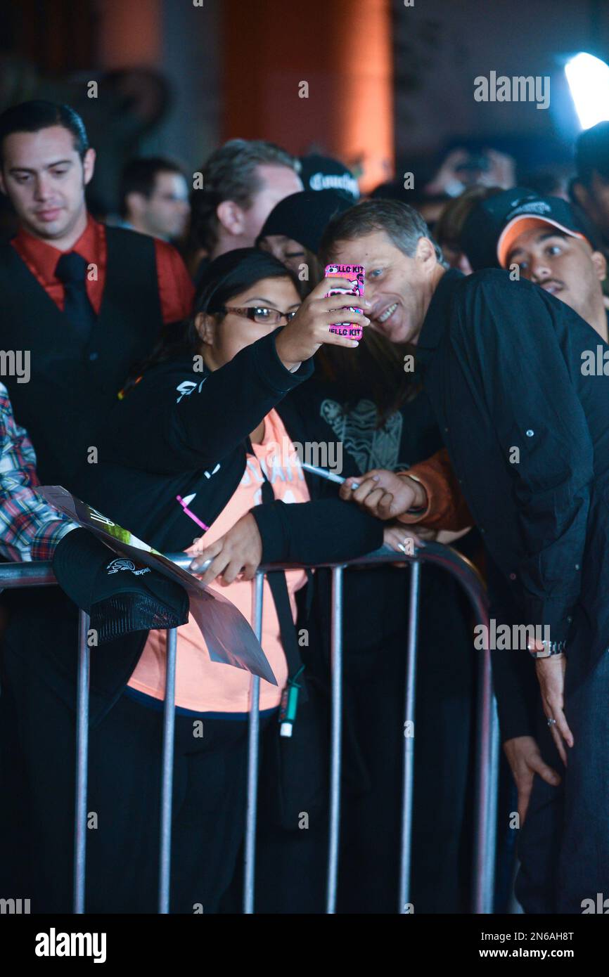 Tony Hawk arrives at the premiere of "Jackass Presents Bad Grandpa" at ...