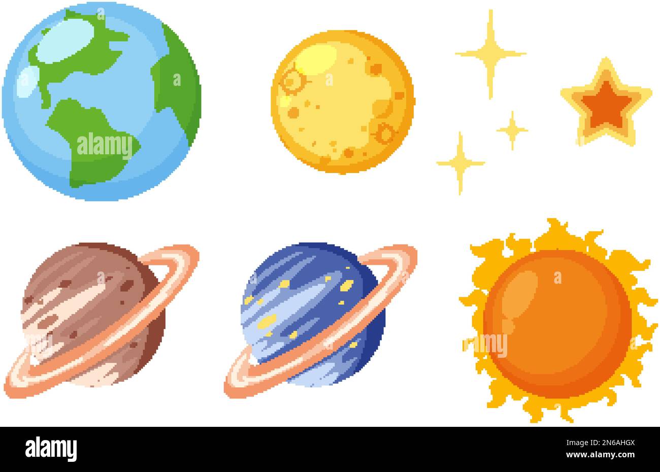Set of planets isolated illustration Stock Vector Image & Art - Alamy