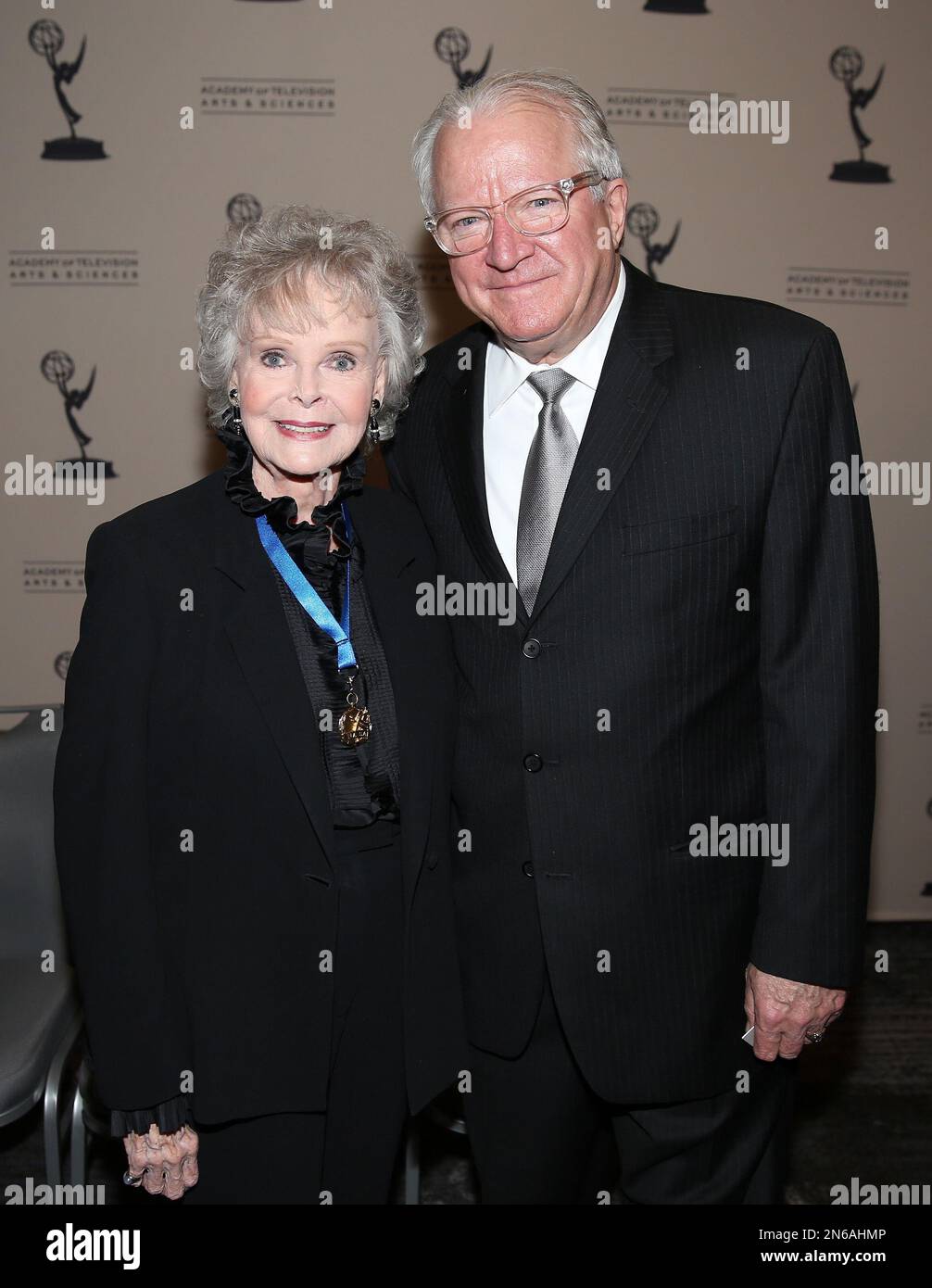 Actress June Lockhart, left, and Academy Governor John Leverance are ...