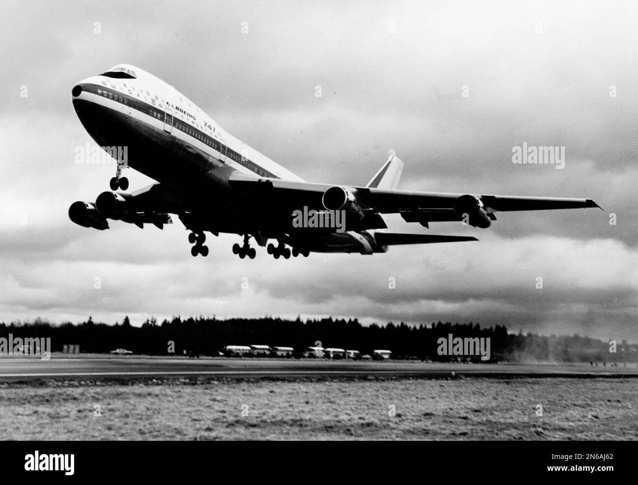 FILE - In this Jan. 1970 file photo, a Boeing 747 takes off from ...