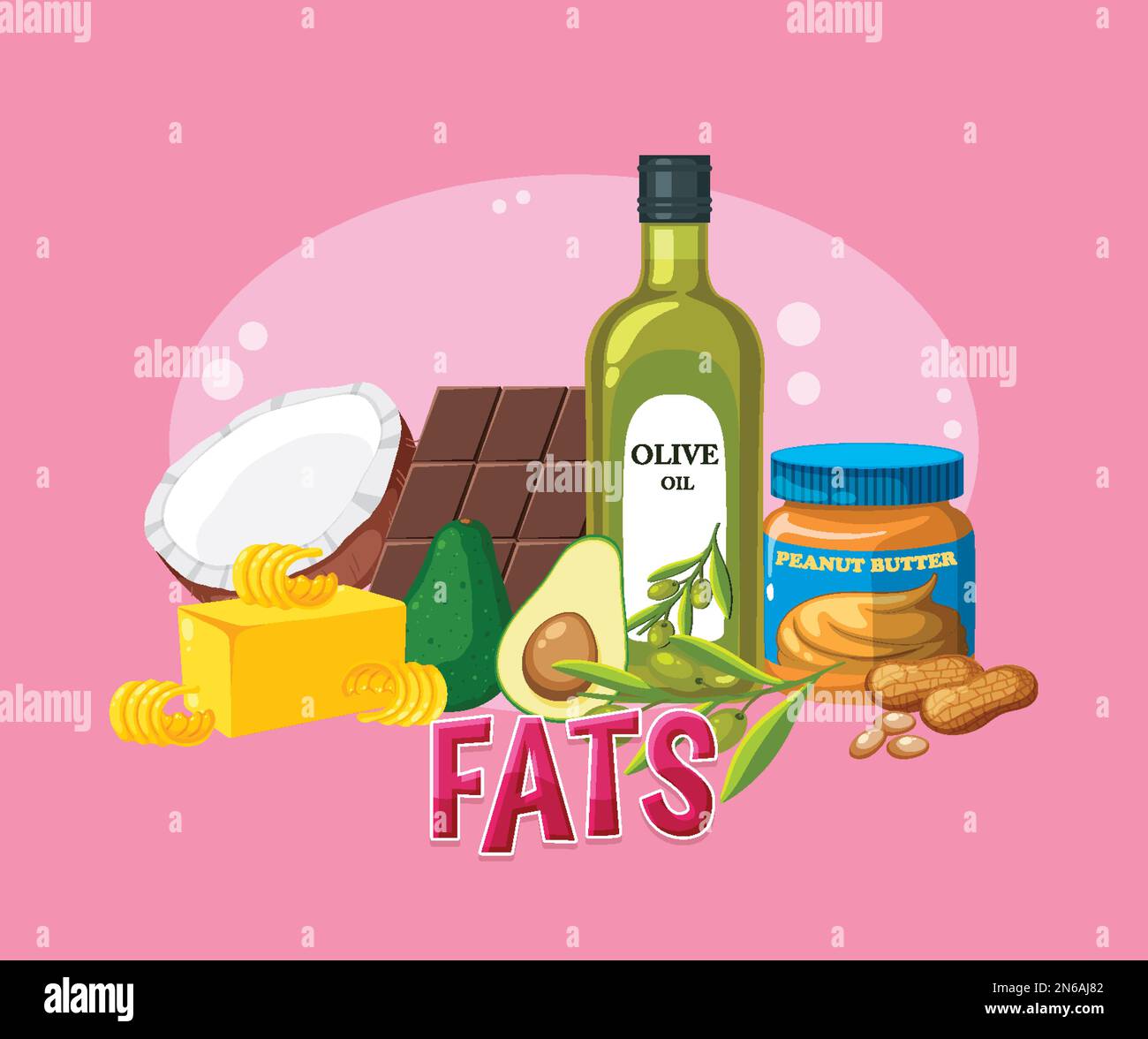 Variety of fat foods poster illustration Stock Vector Image & Art - Alamy