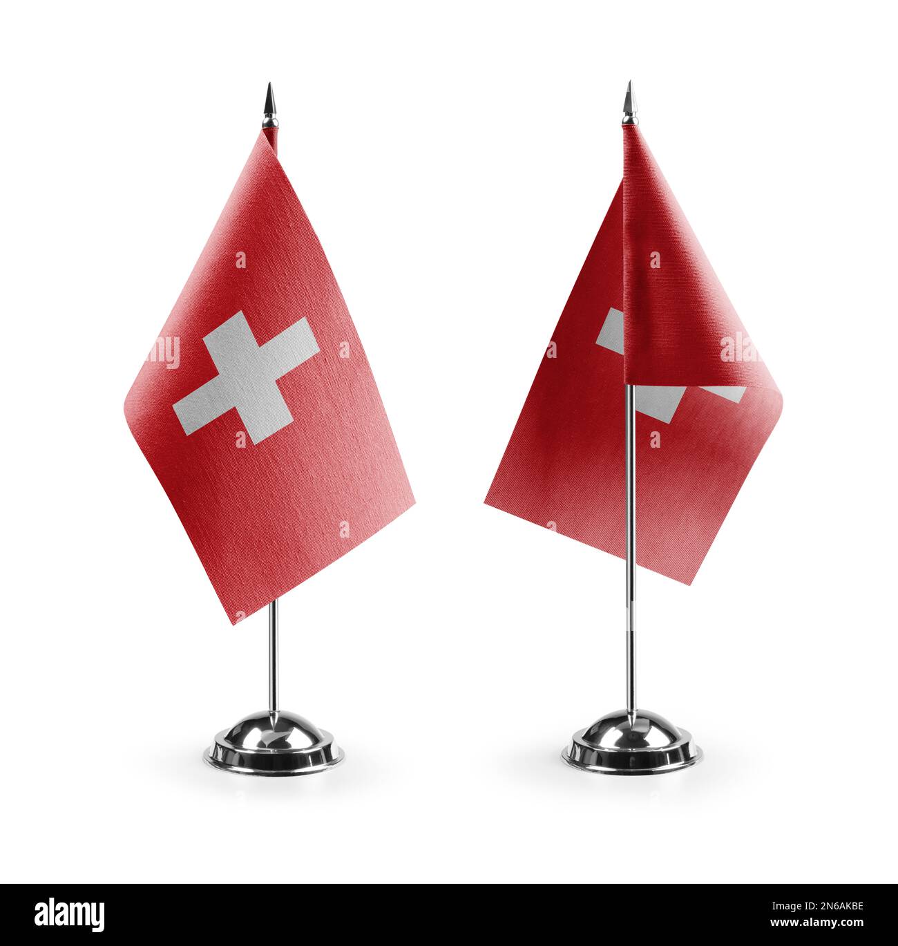 Small national flags of the Switzerland on a white background Stock ...