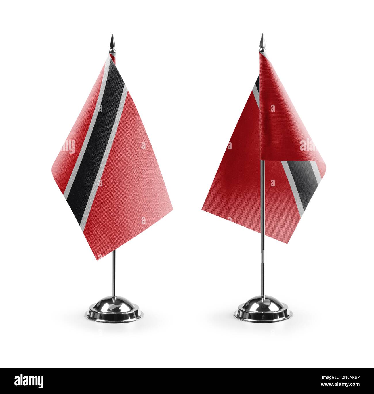 Small national flags of the Trinidad and Tobago on a white background ...