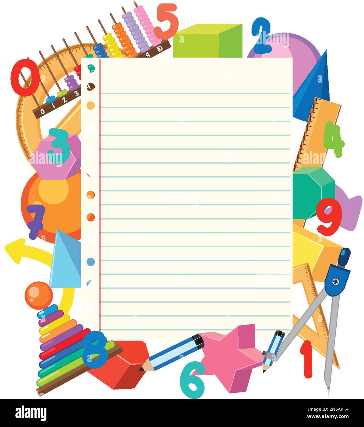 Blank paper note math theme illustration Stock Vector Image & Art - Alamy