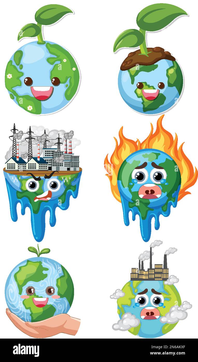 Save the earth logo and banner set illustration Stock Vector Image ...