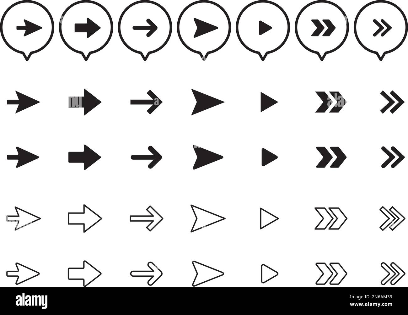 Various kinds of simple monochrome arrow icon set. Arrows in speech ...