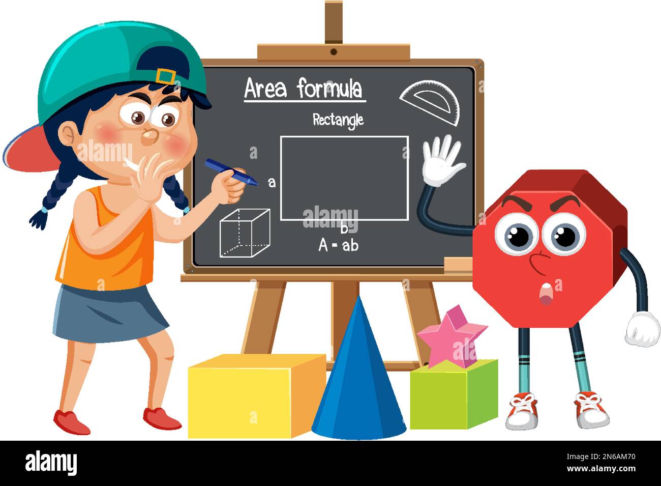 Kid with math equation on blackboard illustration Stock Vector Image ...