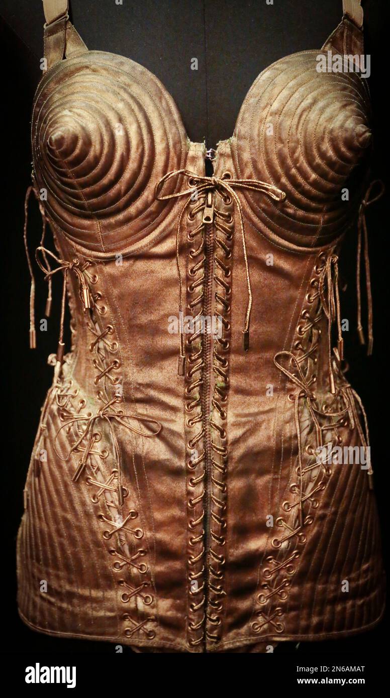 A design from Jean Paul Gaultier worn by Madonna, is previewed during ...