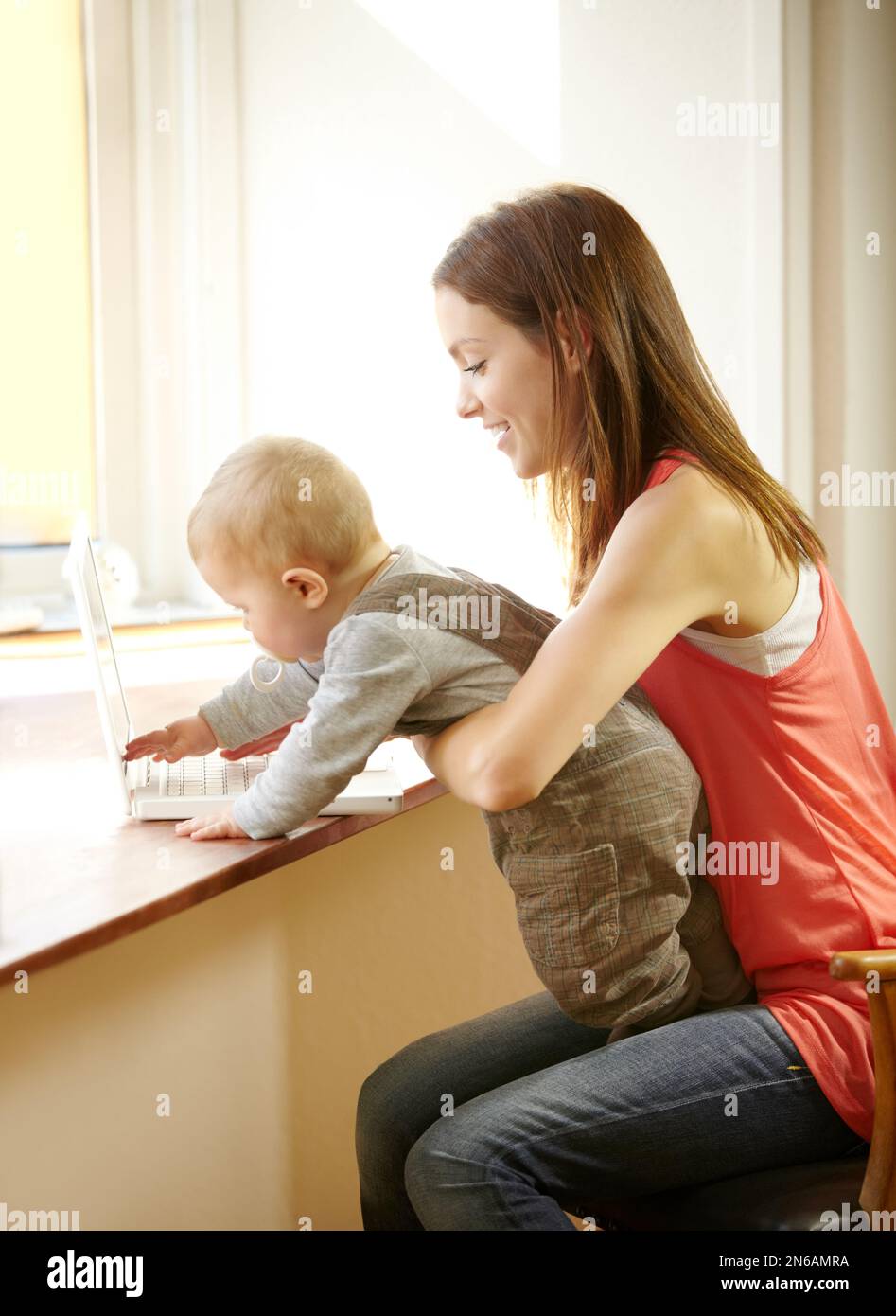 Giving him the freedom to learn and explore. Curious little baby ...