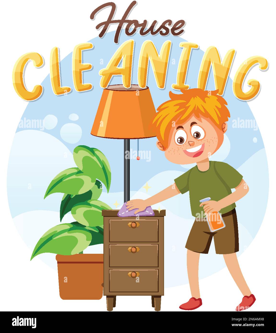 House Cleaning text for banner or poster design illustration Stock ...