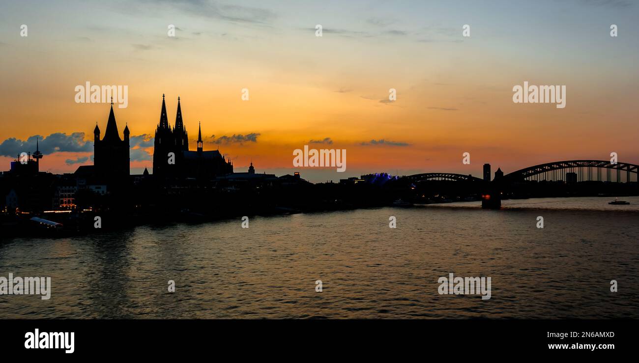 View of the city of Cologne, the largest city of the German western ...