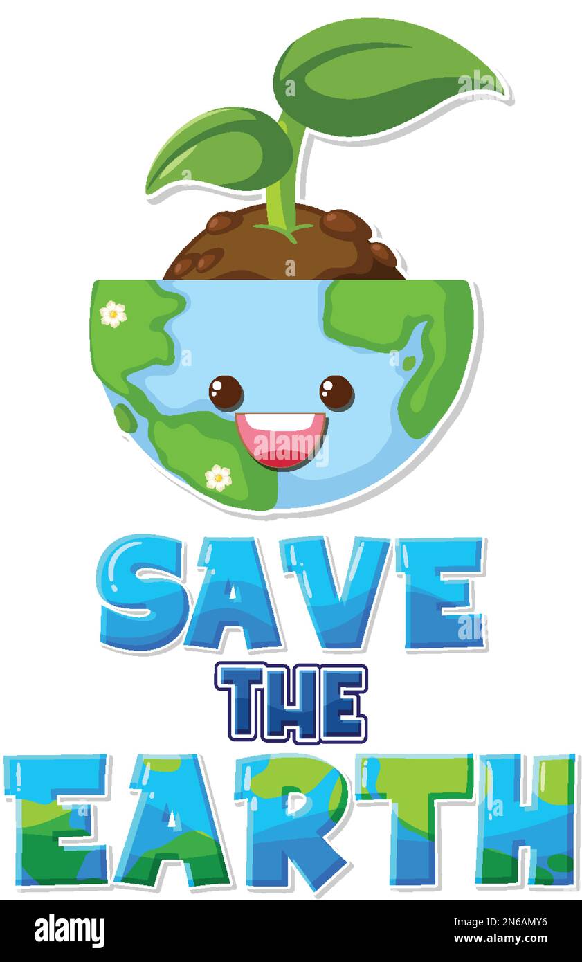Save the earth banner design illustration Stock Vector Image & Art - Alamy