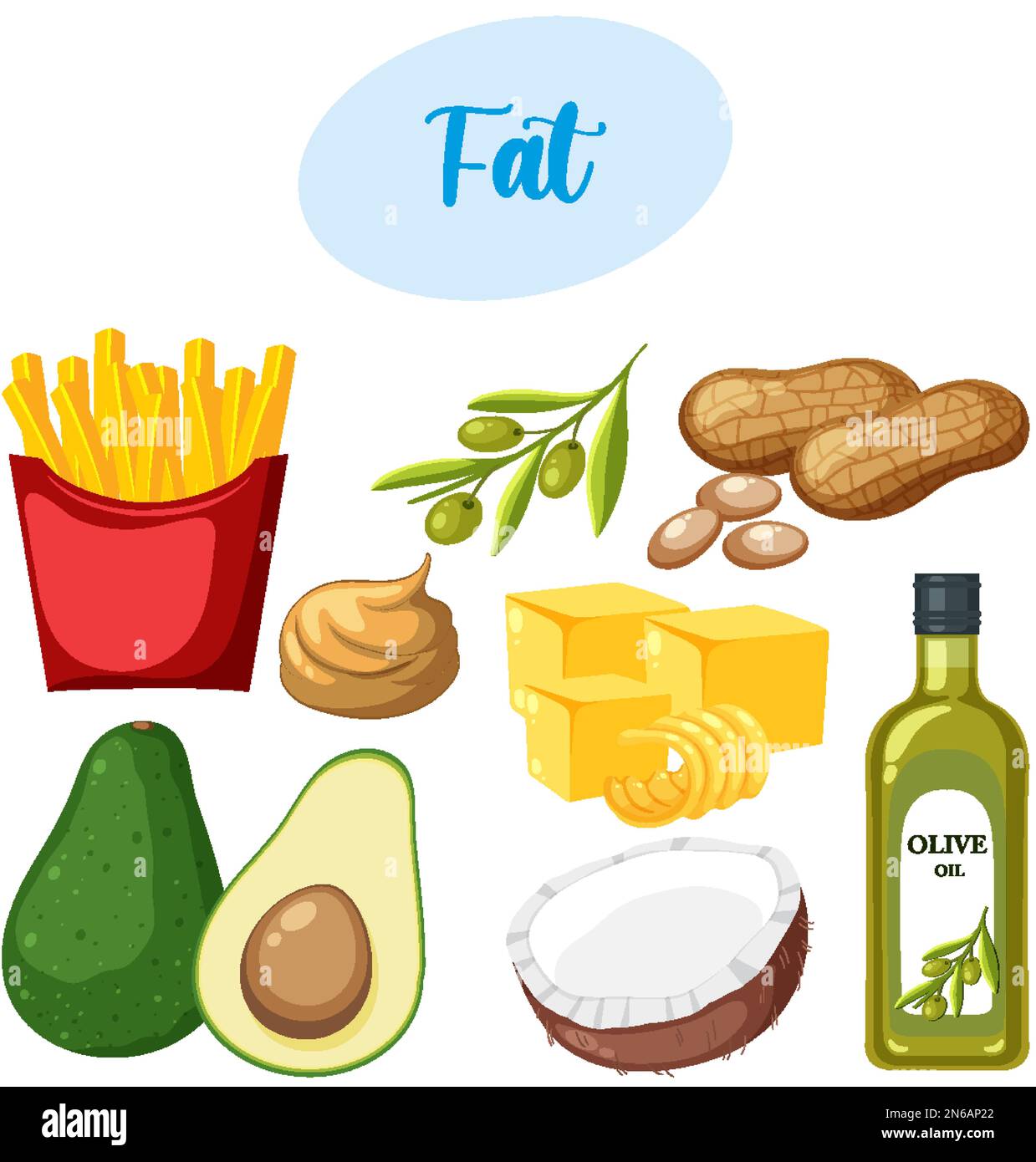 Variety of fat foods illustration Stock Vector Image & Art - Alamy