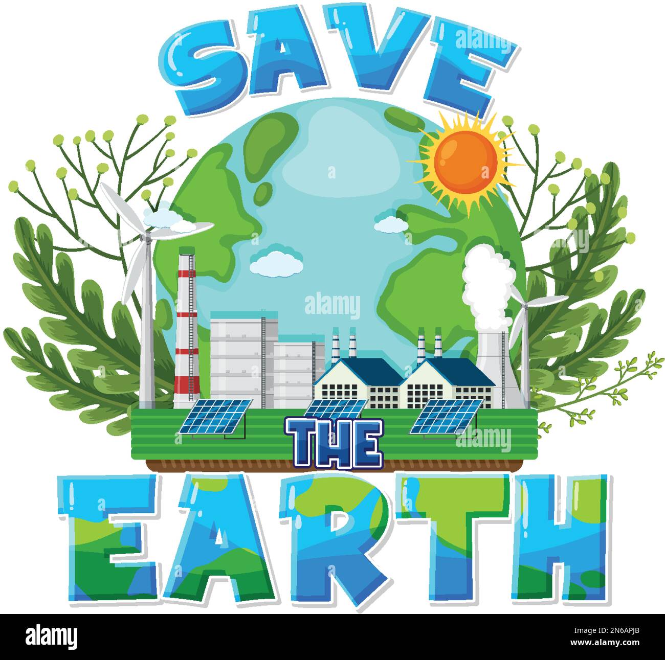 Save the earth banner design illustration Stock Vector Image & Art - Alamy