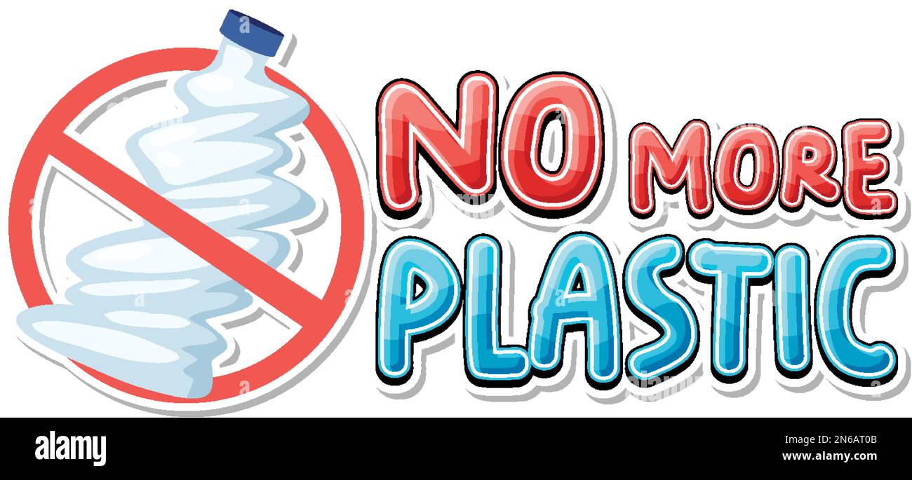 No more plastic logo banner design illustration Stock Vector Image ...