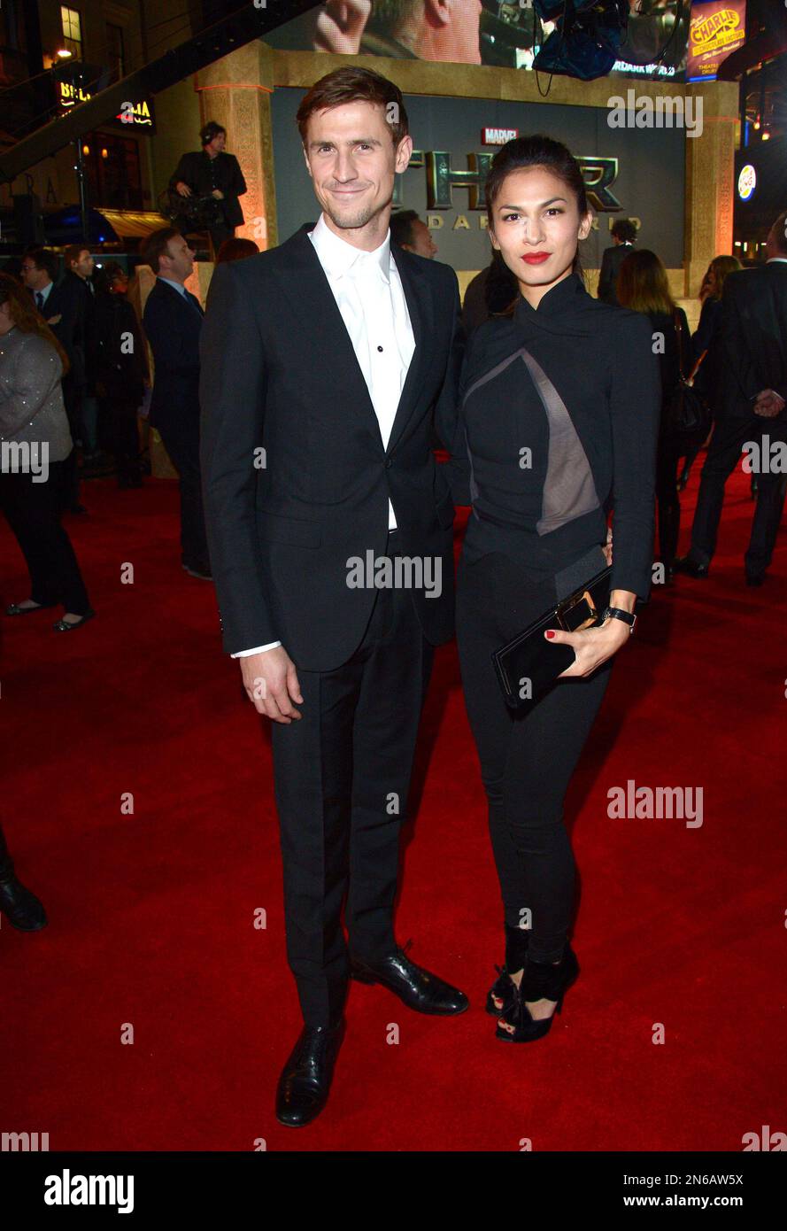 Actor Jonathan Howard and Elodie Yung arrive on the red carpet for the ...