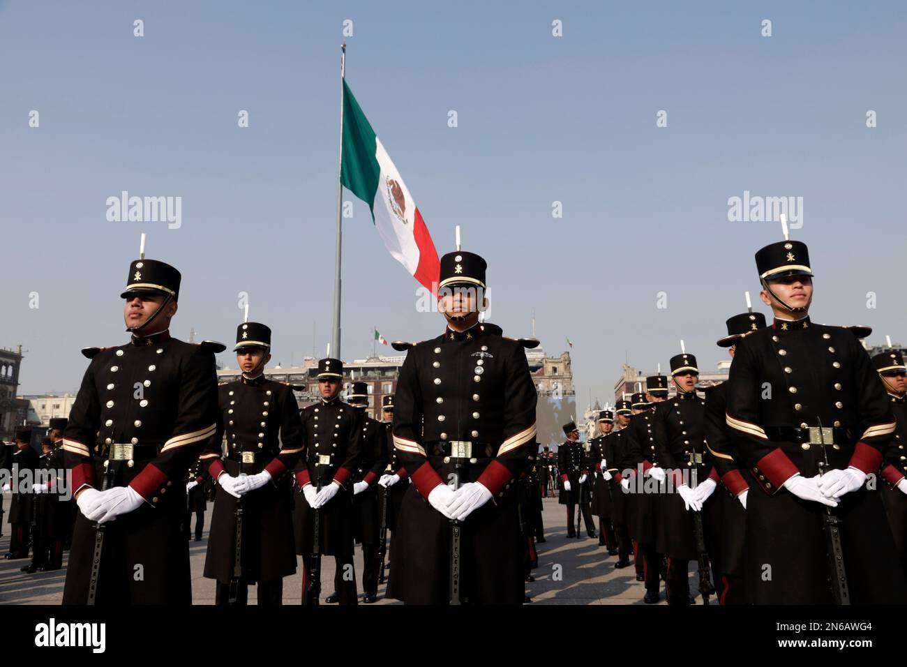 Non Exclusive: February 9, 2023, Mexico City, Mexico: Cadets from the ...