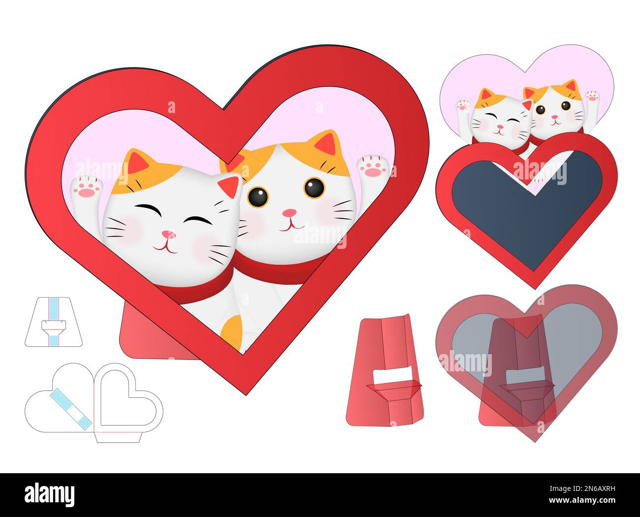 Heart gift box concept 3d Stock Vector Images - Alamy