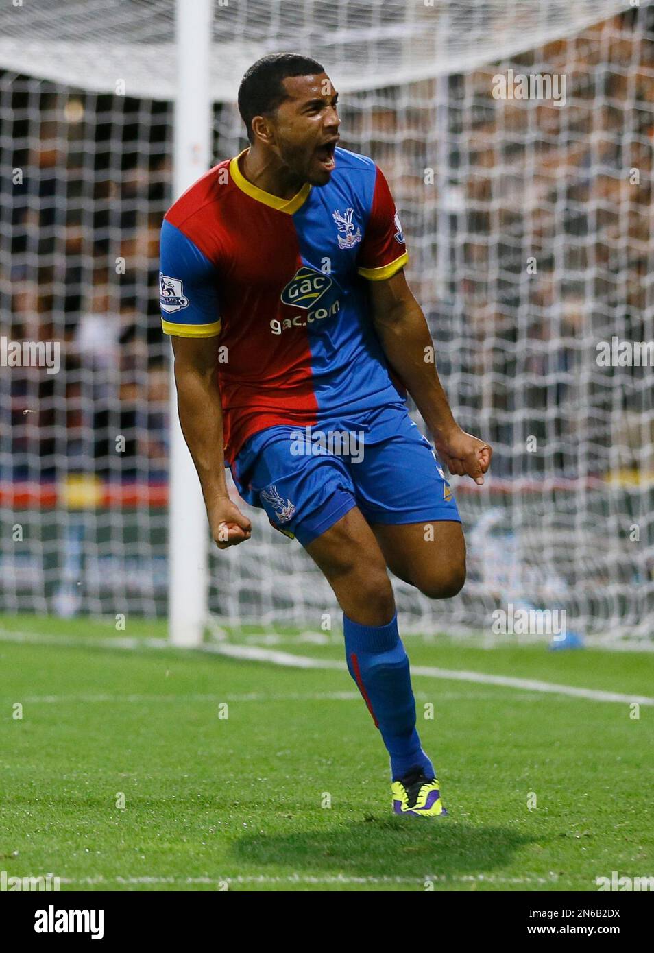 Crystal Palace's Adrian Mariappa celebrates after he scores a goal ...