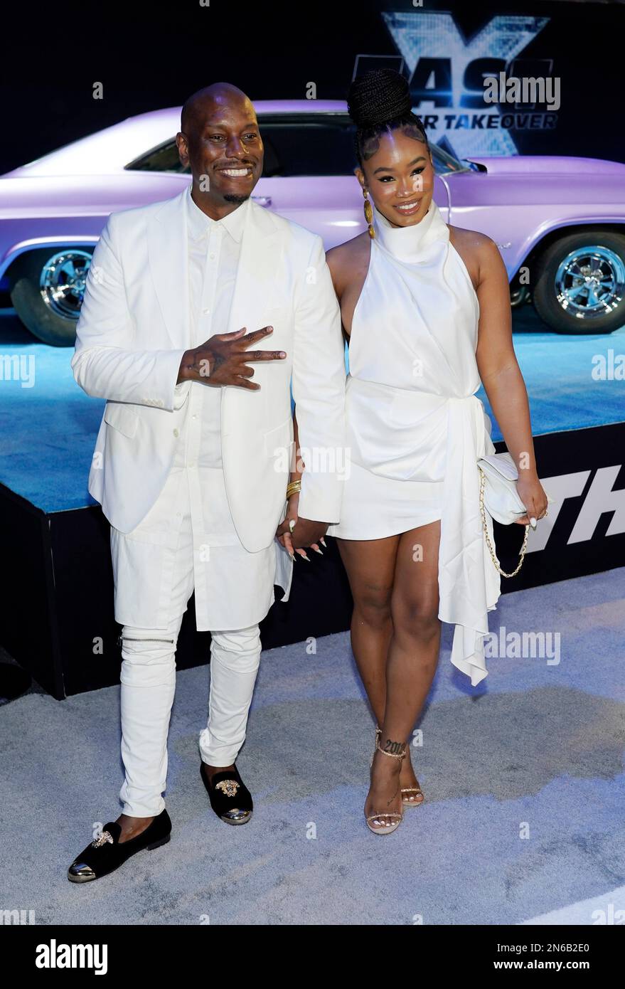 Tyrese Gibson poses with Zelie Timothy at the trailer launch of the ...