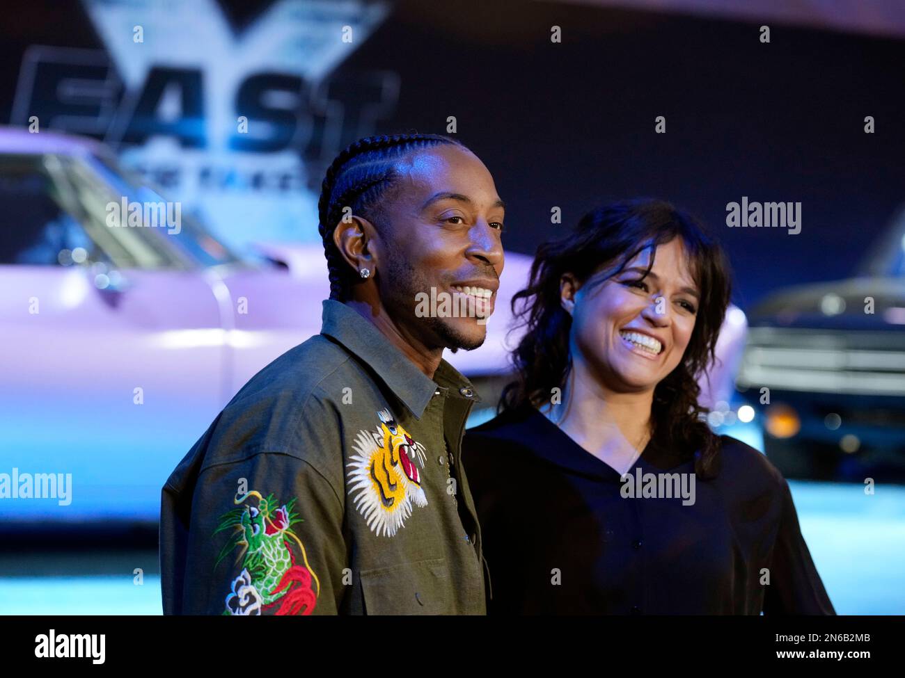 Chris "Ludacris" Bridges, left, and Michelle Rodriguez pose together at ...