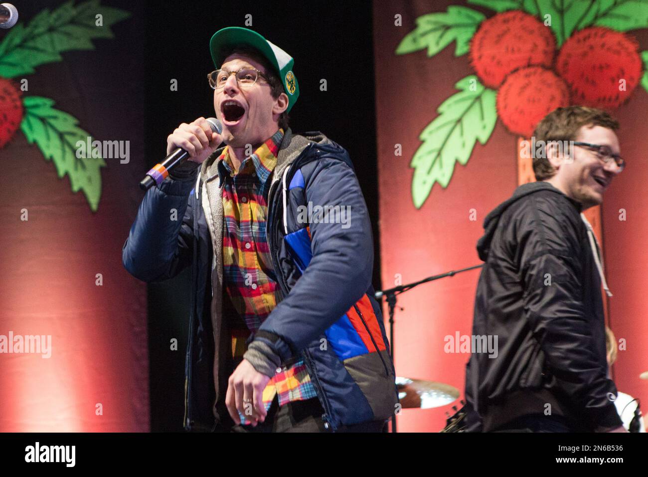 Andy Samberg (L) and Akiva Schaffer of The Lonely Island perform with ...