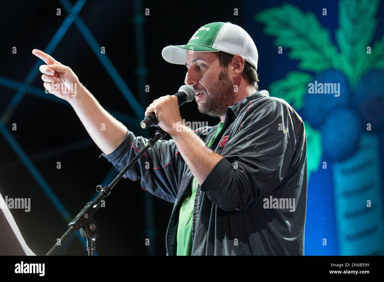 Adam Sandler performs on stage during Festival Supreme at the Santa ...