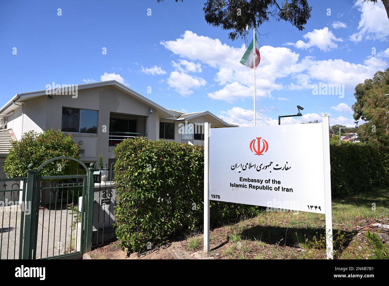 A general view of the Iranian Embassy in Canberra, Friday, February 10 ...