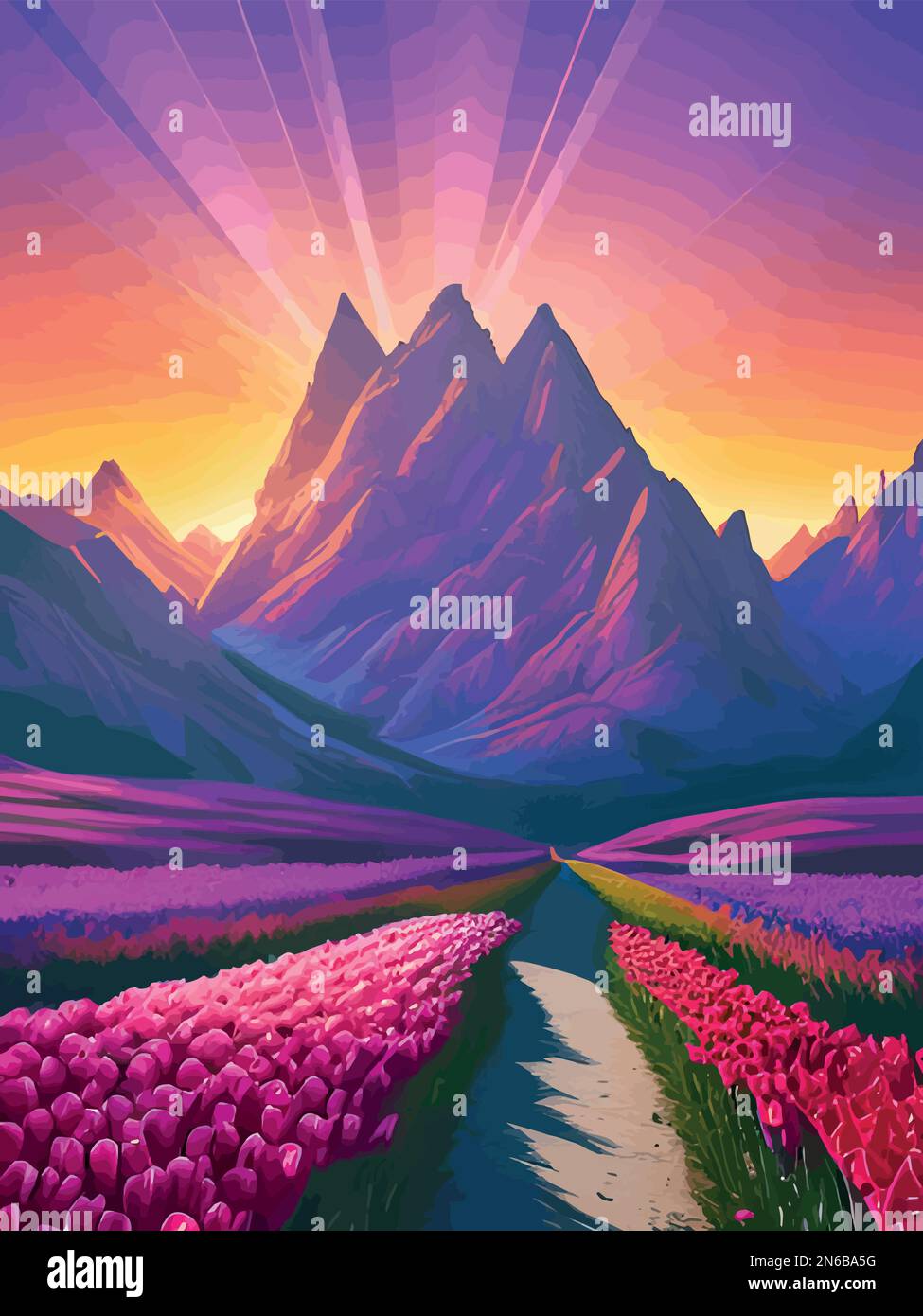 Tulip top view Stock Vector Images - Alamy