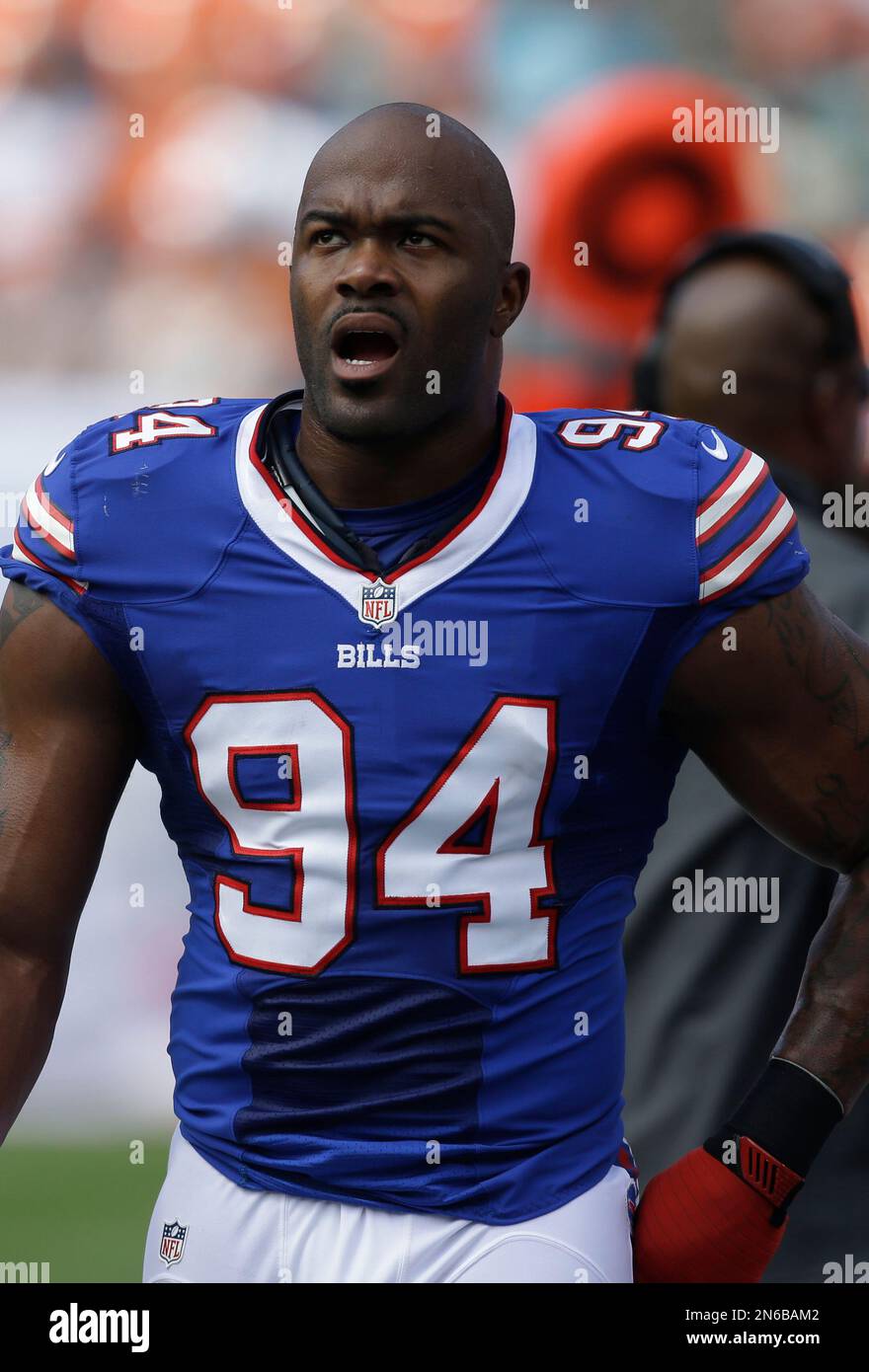 Buffalo Bills defensive end Mario Williams (94) on the sidelines during ...