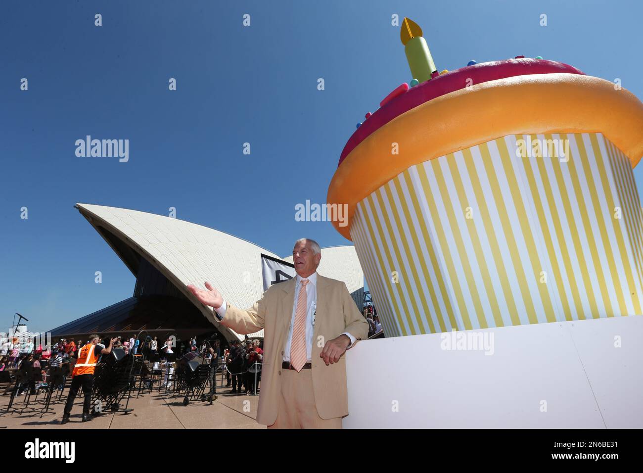 Danish architect Jan Utzon poses for a photo during celebrations for ...
