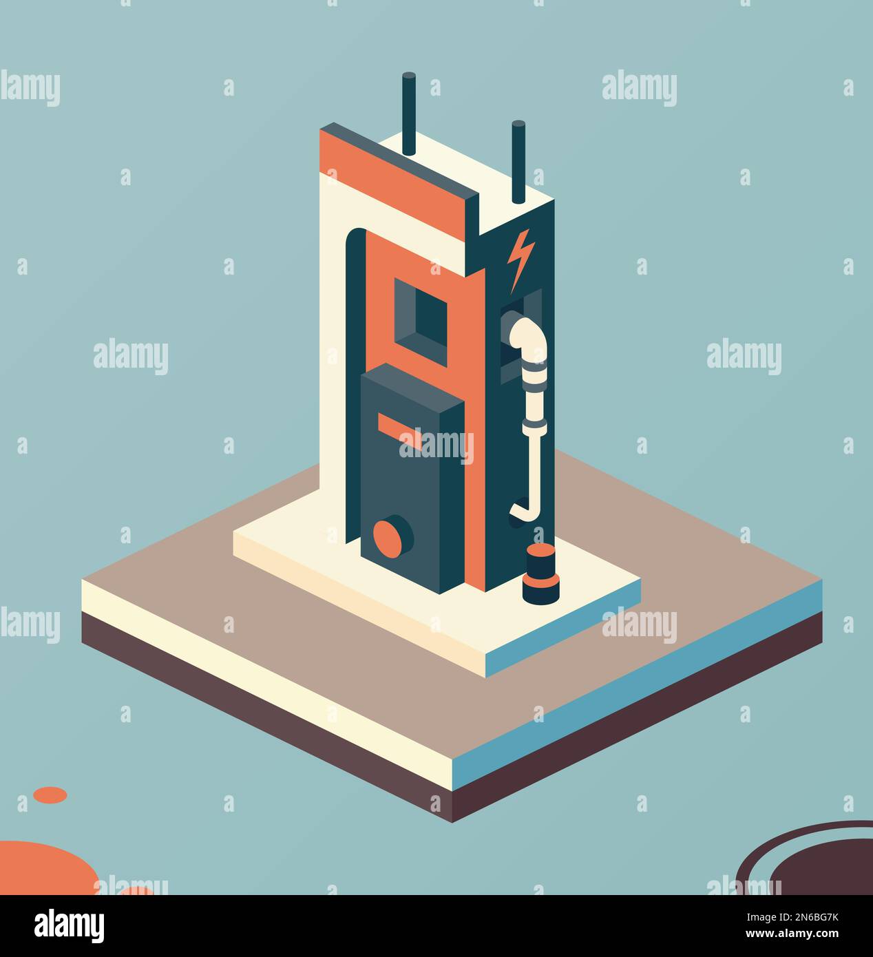 EV charging station or electric vehicle recharging station. Vector ...