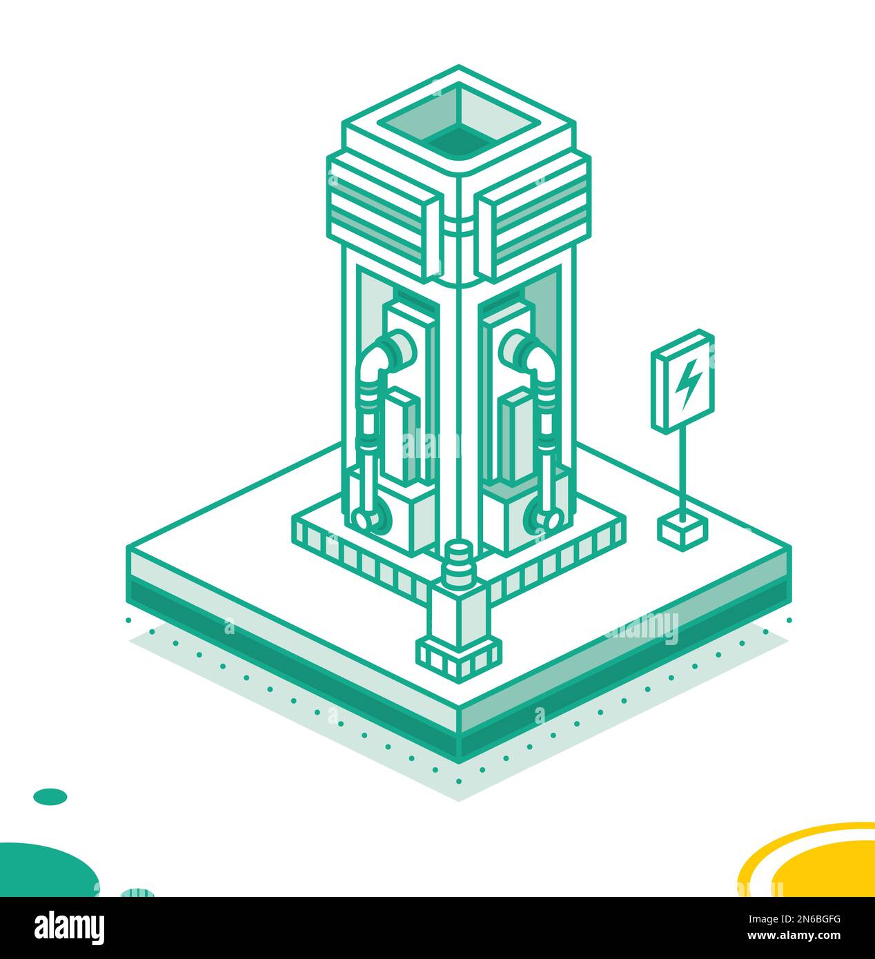 Charging Station For Electric Car Vector Illustration Outline Concept