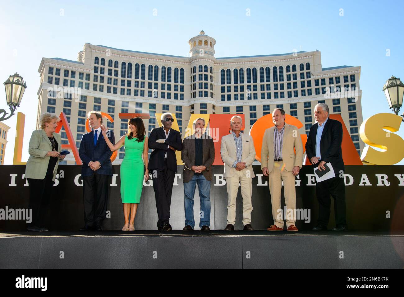 Mayor Goodman, presents cast members from CBS Films' 'Last Vegas' (L-R ...