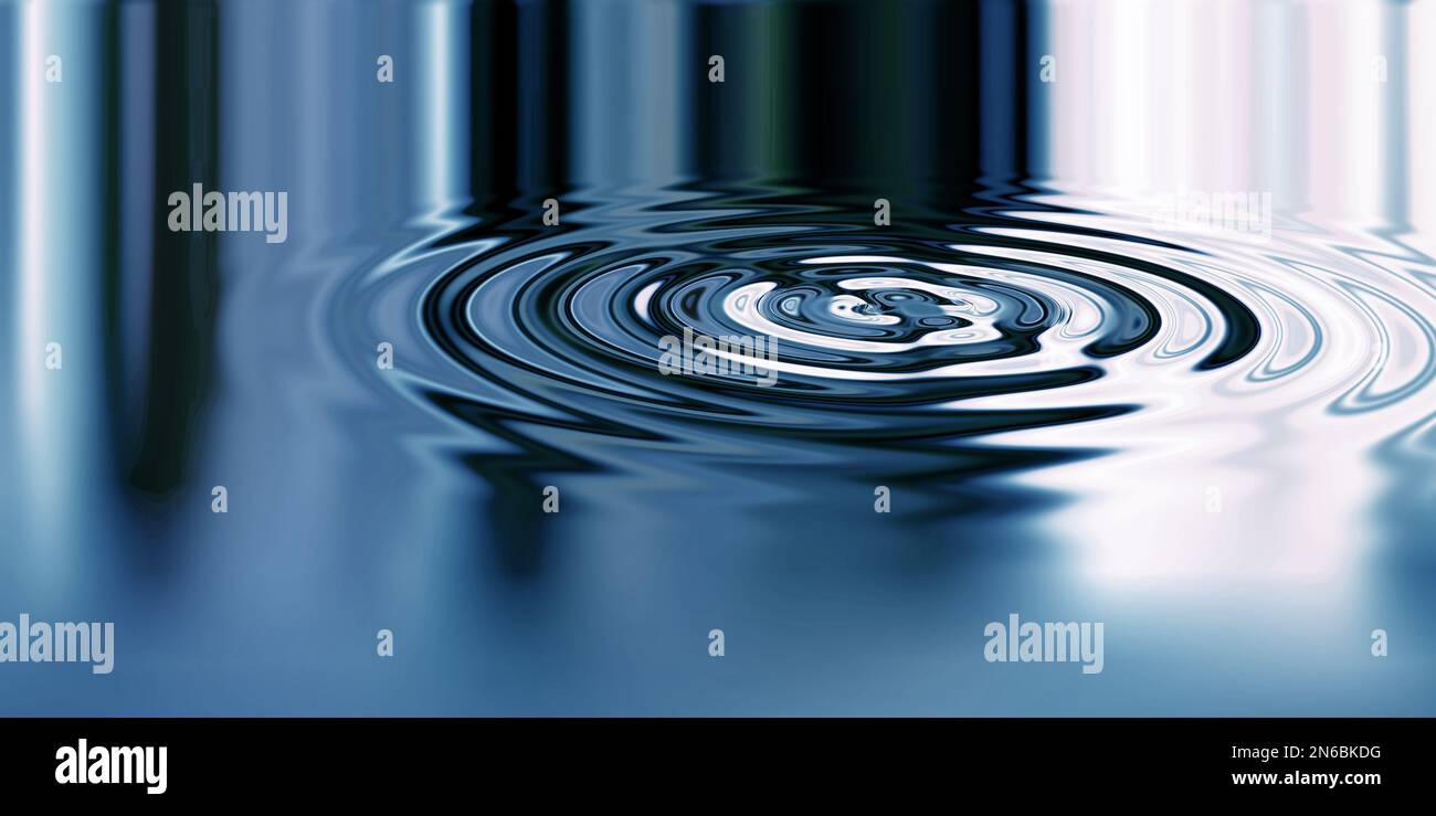 Waves, blue and design with water drop pattern with mockup for 3d ...