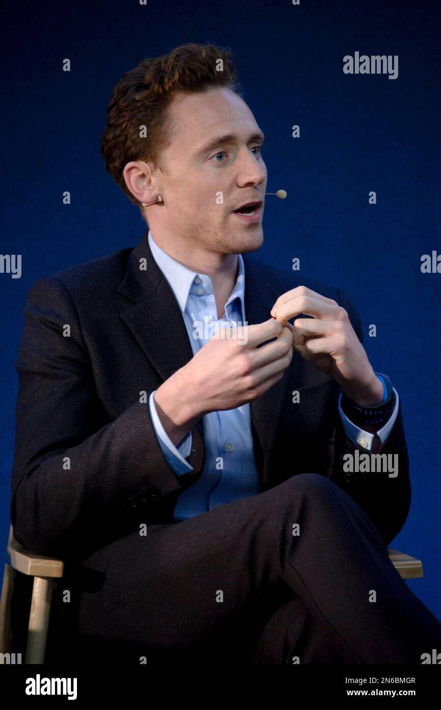 British actor Tom Hiddleston at a 'Meet the Filmmakers' session, held ...