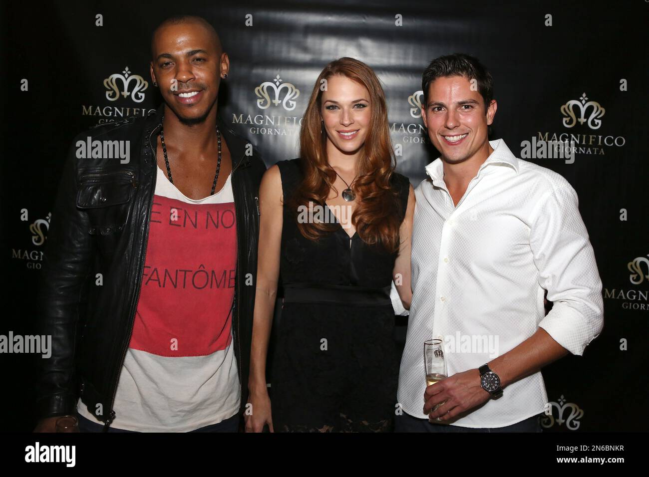 From left, actors Mecad Brooks, Amanda Righetti and Sean Faris pose ...