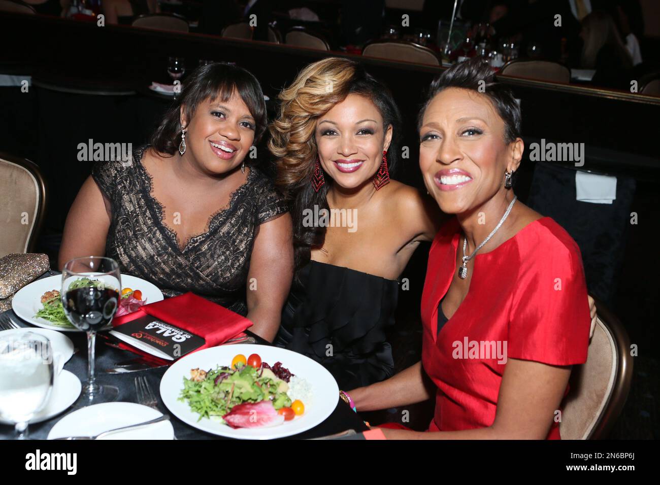 From left, Chandra Wilson, Chante Moore, and Robin Roberts attend the ...