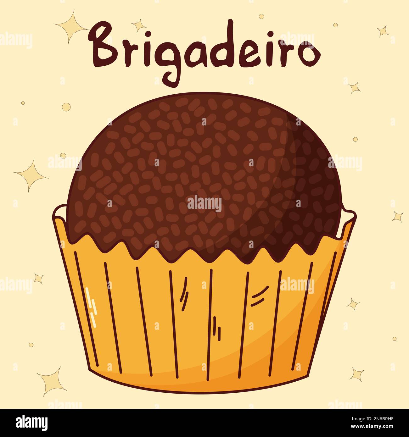 Brazilian traditional food. Brigadeiro. Vector illustration in hand ...