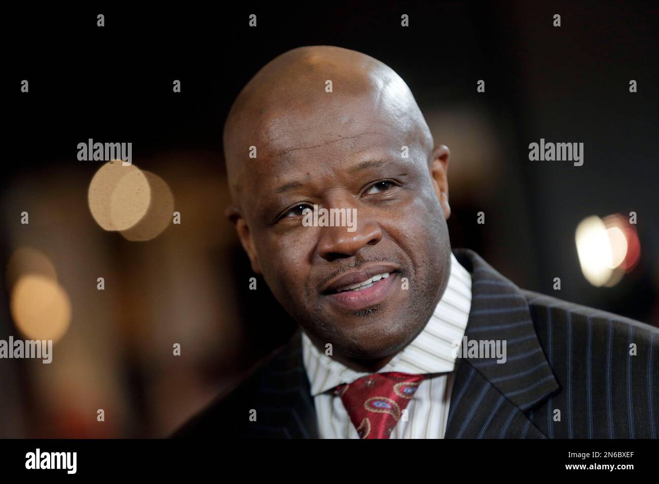Arkansas coach Mike Anderson talks with reporters during Southeastern ...