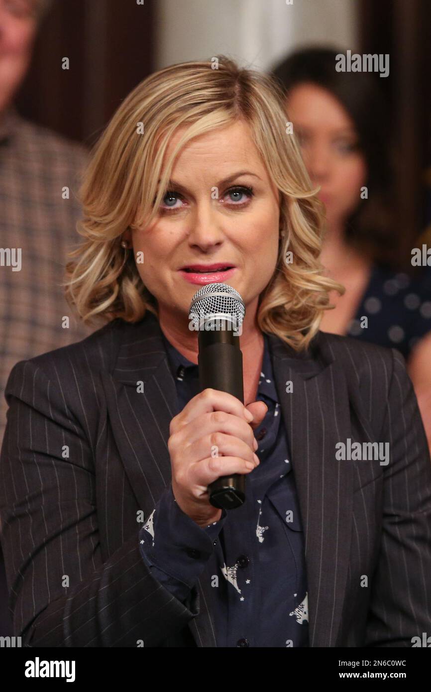 Actress Amy Poehler attends the "Parks And Recreation" 100th episode ...