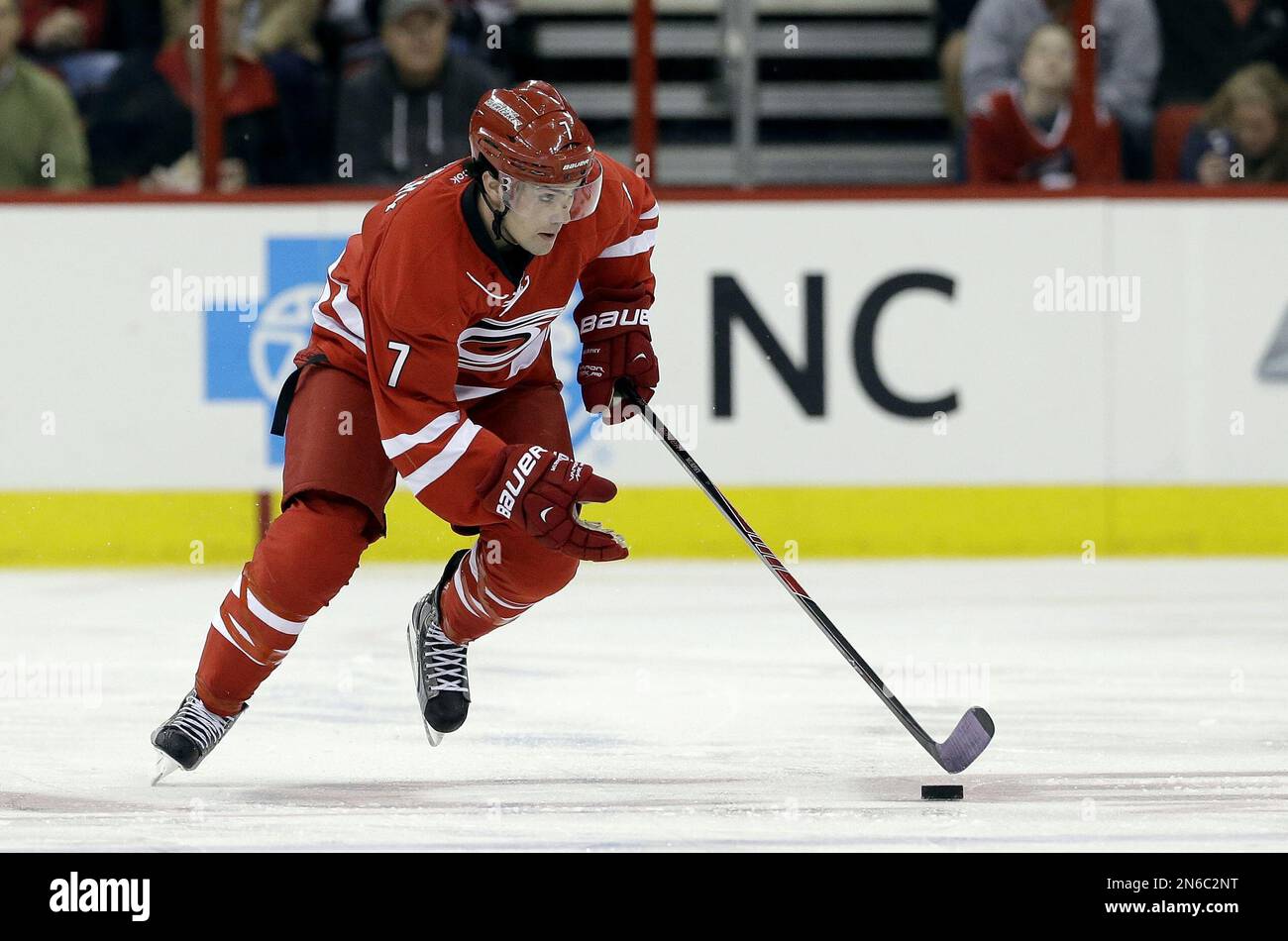 Carolina Hurricanes' Ryan Murphy (7) skates against the Chicago ...