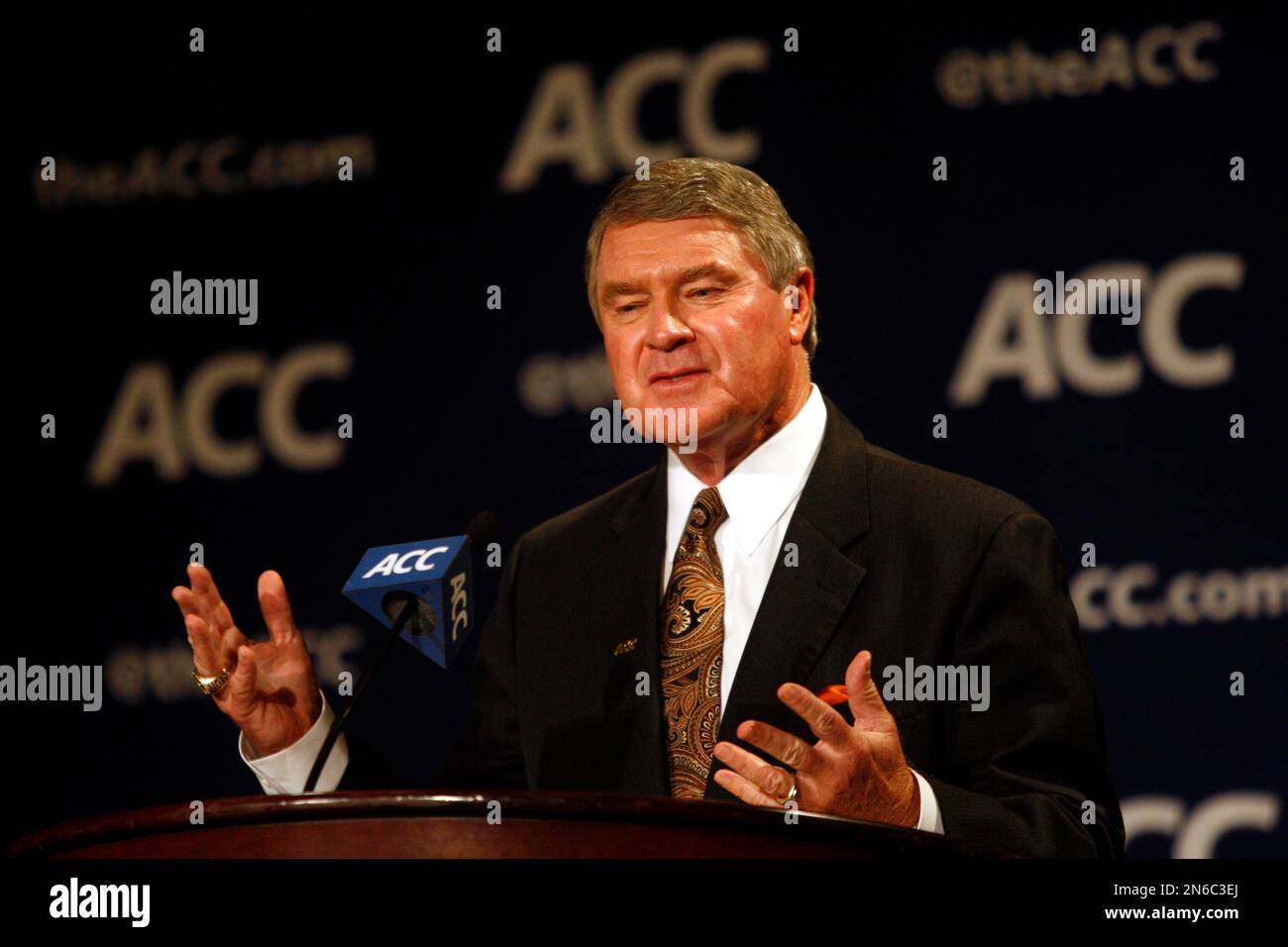Atlantic Coast Conference Commissioner John Swofford speaks at a press ...