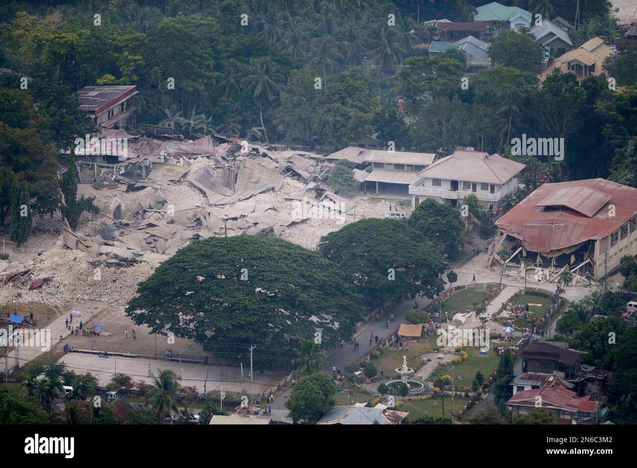 An aerial photo of the devastation of Loon township, Bohol province in ...