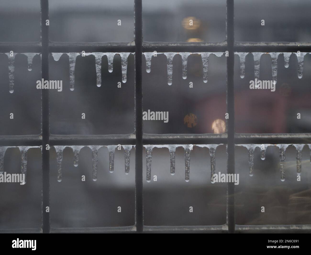 Frozen icicles during the Texas Ice Storm in February 2023 Stock Photo ...