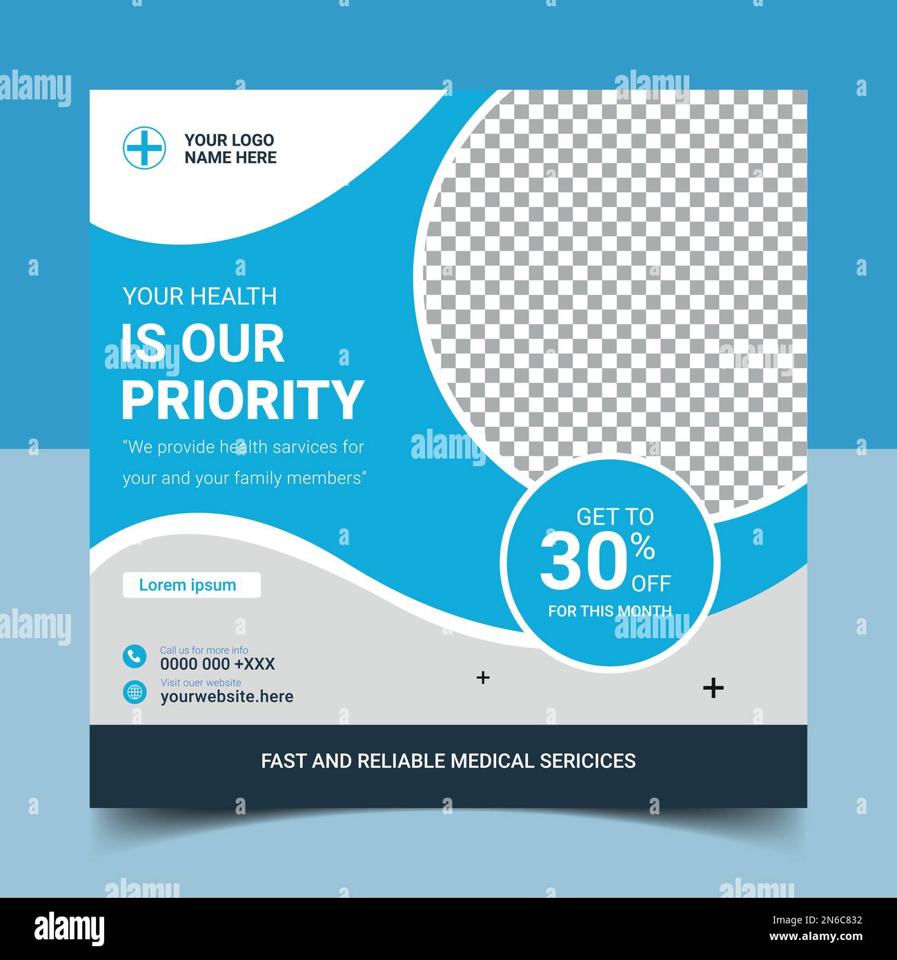 Medical Health care social media post design. for flyer, web banner ads ...