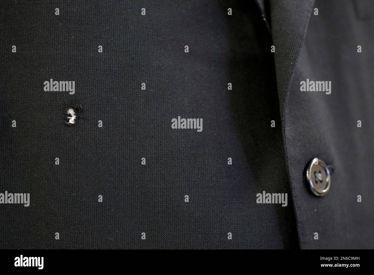 The black suit worn by Texas Gov. John Connally on the day gunfire ...