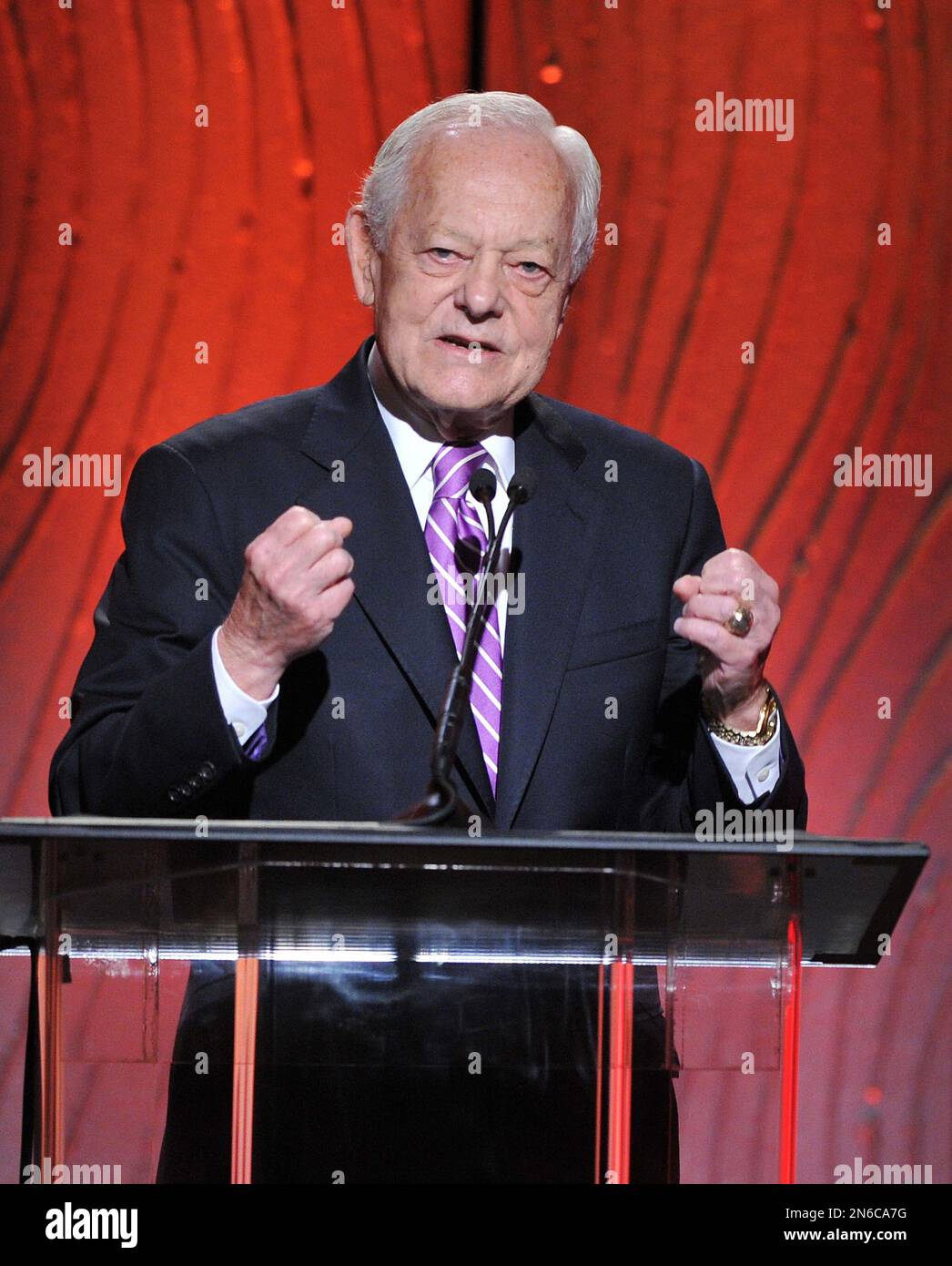 BEVERLY HILLS, CA - MARCH 11: Honoree Bob Schieffer speaks onstage at ...